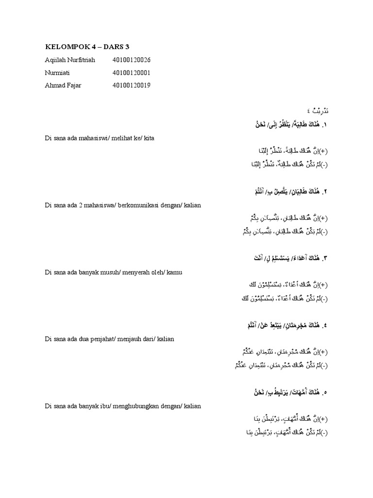 Dars 3 - Kelompok 4 | PDF
