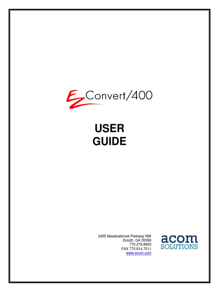 EZConvert Manual 10-2-00-Rev | PDF | Spreadsheet | Comma Separated Values