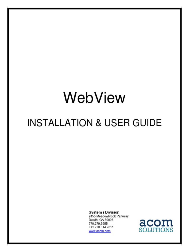 WebView User Guide V3 2 0 | PDF | Database Index | Java (Software Platform)