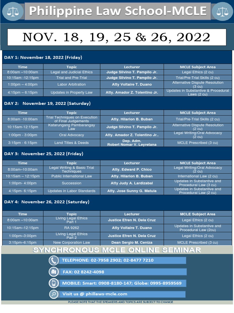 Pls-Mcle-Calendar-Template 2022 | PDF | Common Law | Constitutional Law