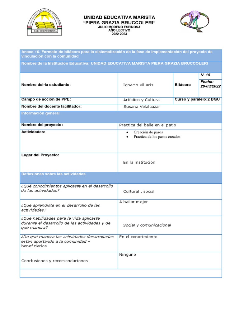 Bitacora n15 | PDF | Aprendizaje