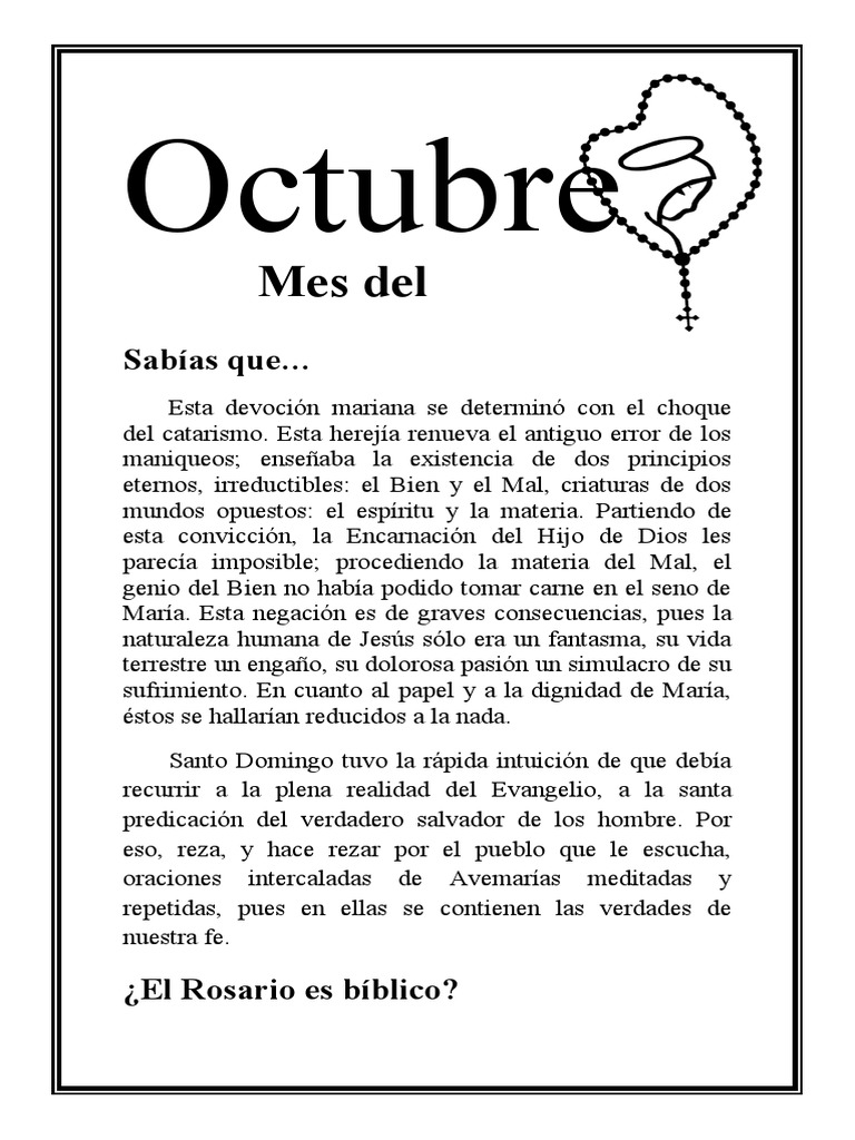 Mes Del Rosario | PDF | Rosario | Oración