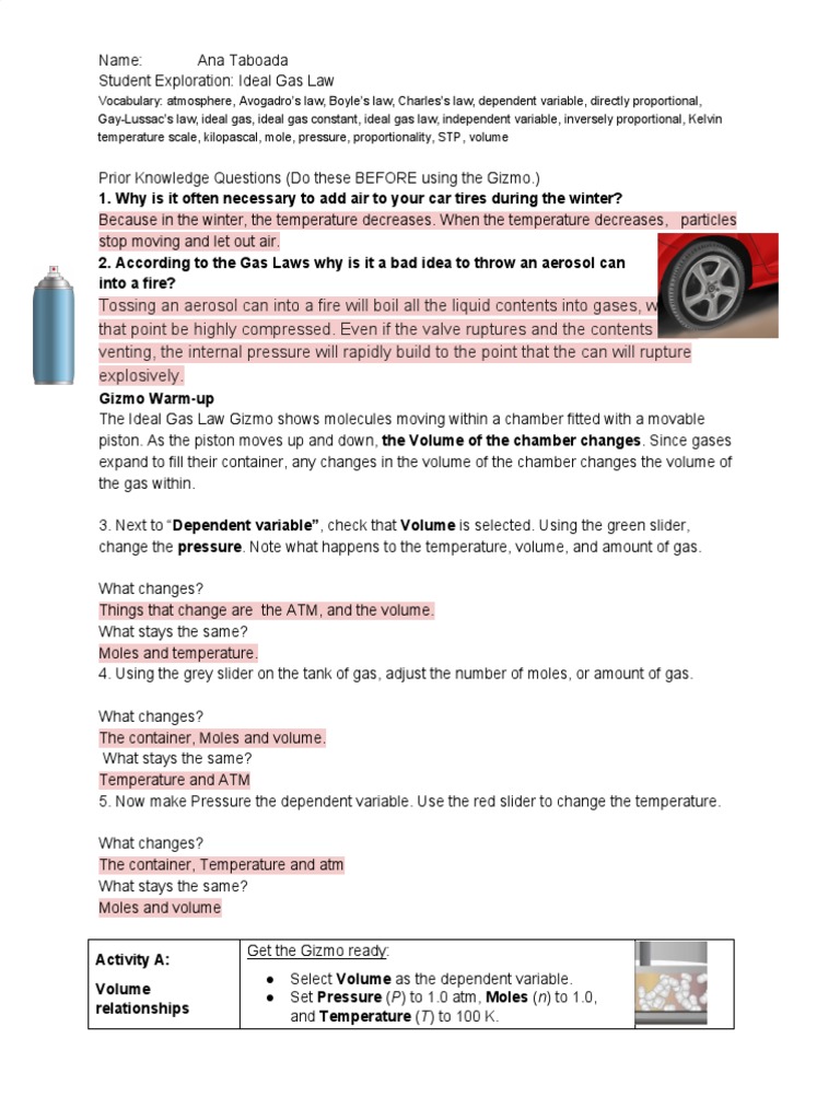 Virtual Lab: Exploring Gas Laws | PDF