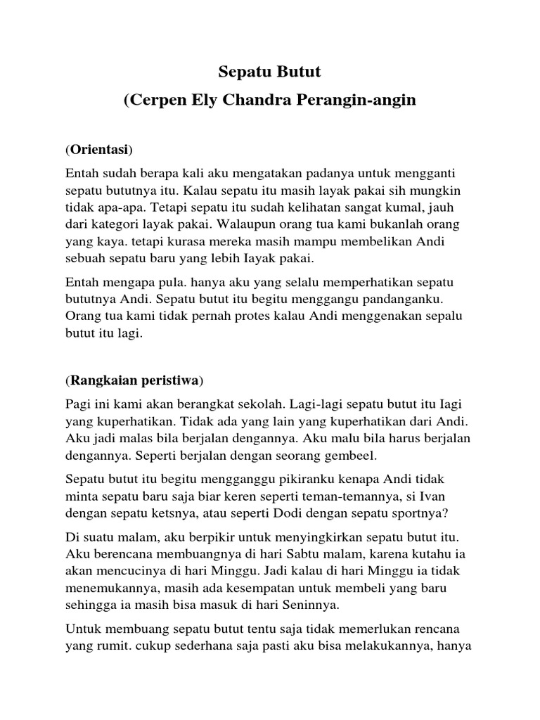 Agita Putri Zuleyka,, 91,, 05 (BINDO Tugas) (Melengkapi Cerpen) | PDF