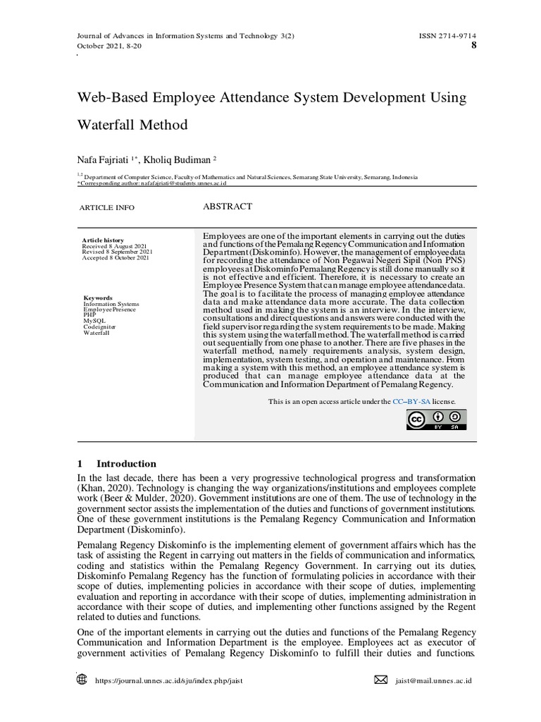 Web-Based Employee Attendance System Development U | PDF | World Wide Web | Internet & Web