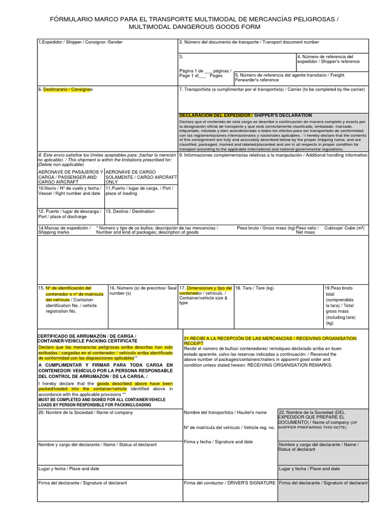 Carta Multimodal | PDF | Bienes de consumo | Infraestructura de transporte