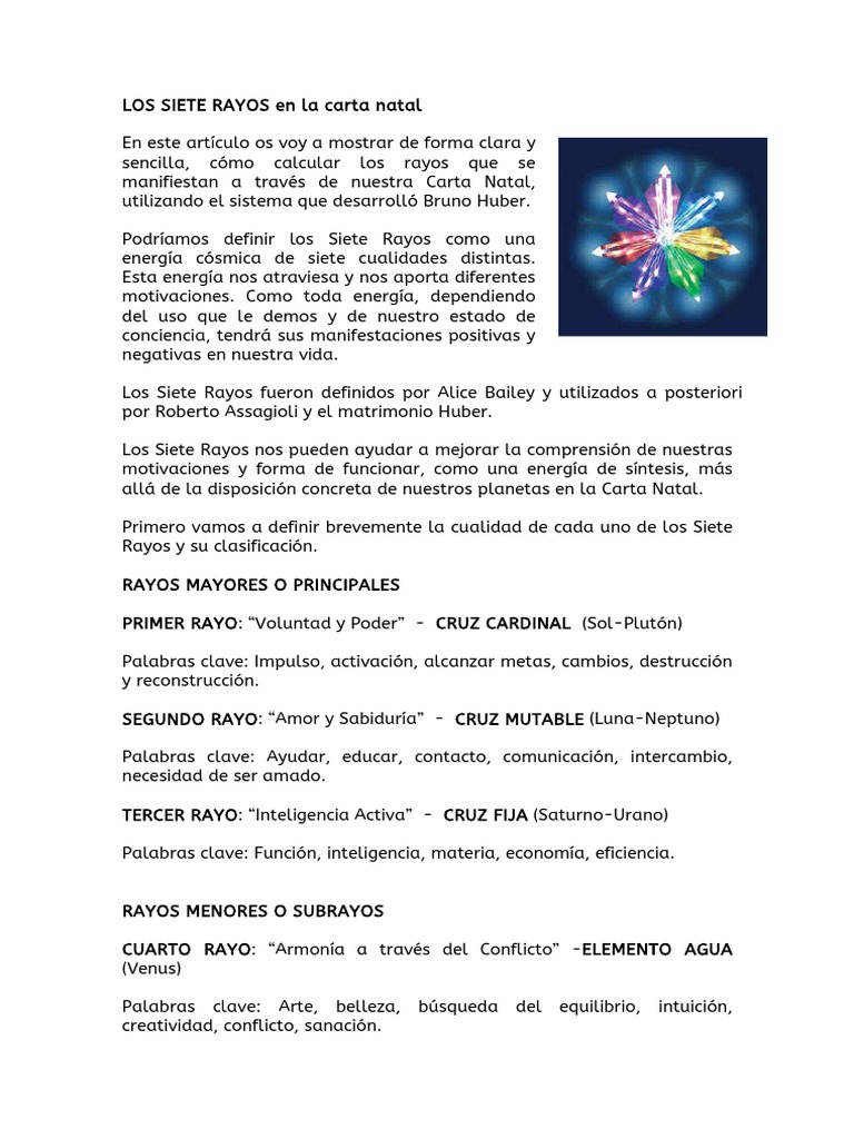 Los Siete Rayos Fueron Definidos Por Alice Bailey y Utilizados A ...