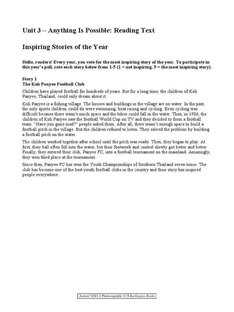 Action4 SB Reading U3 | PDF