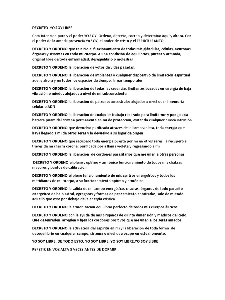 Decreto Yo Soy Libre | PDF