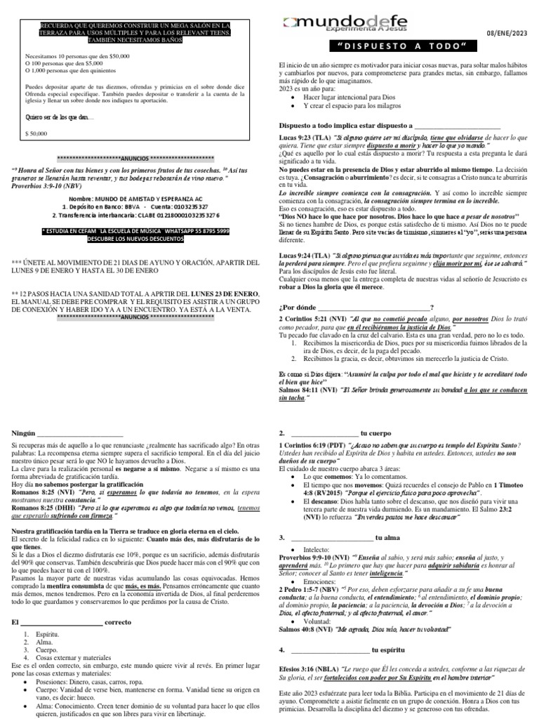 Guía SR - Dispuesto A Todo | PDF | Pecado | Cristo (título)