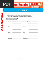 Práctica Sobre Los Verbos - 4to de Primaria | PDF