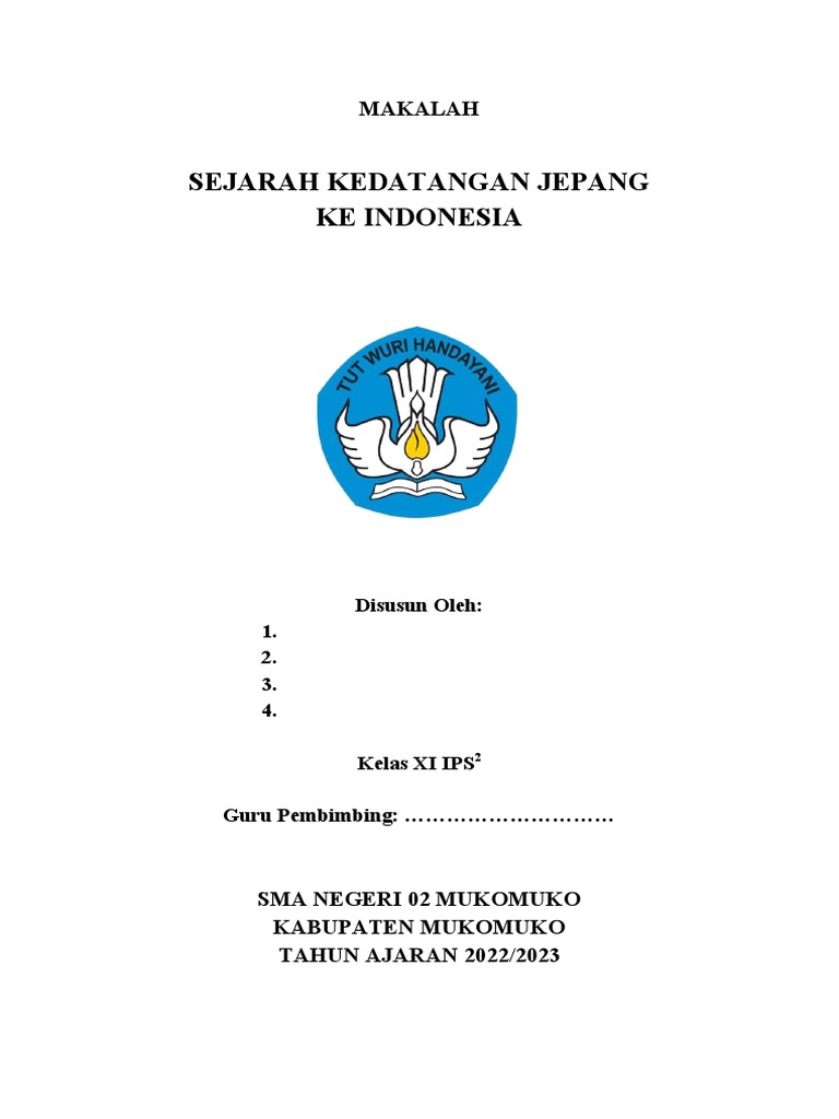 Makalah Sejarah SMA - Kedatangan Jepang Ke Indonesia | PDF
