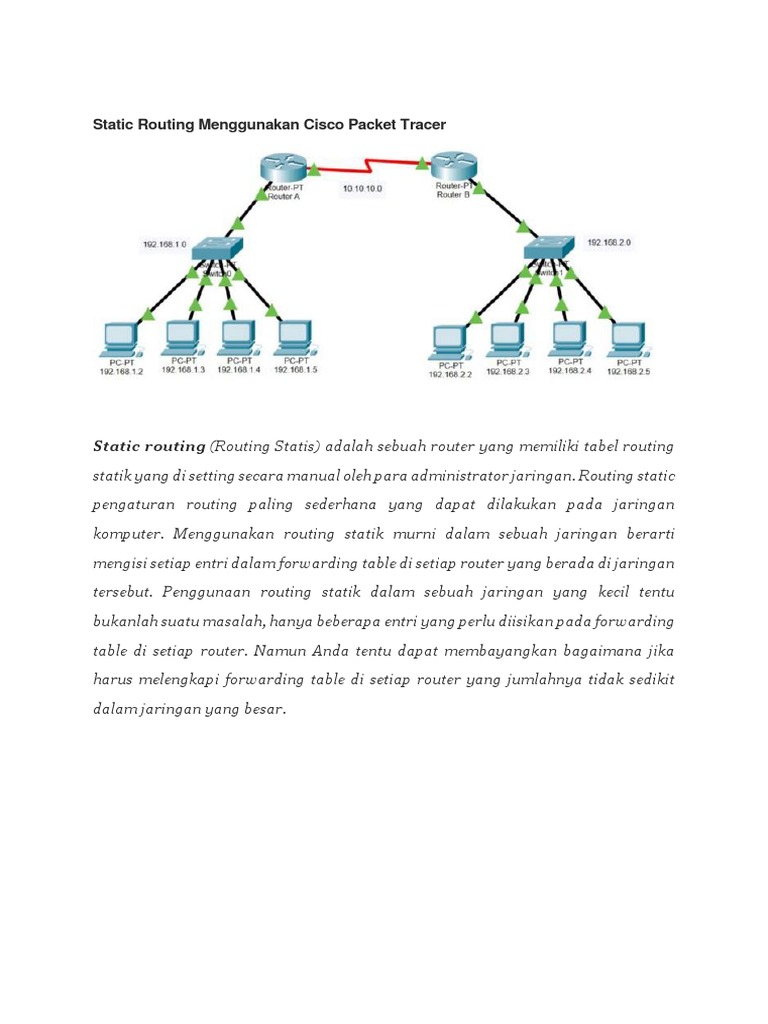 Static Routing Menggunakan Cisco Packet Tracer | PDF