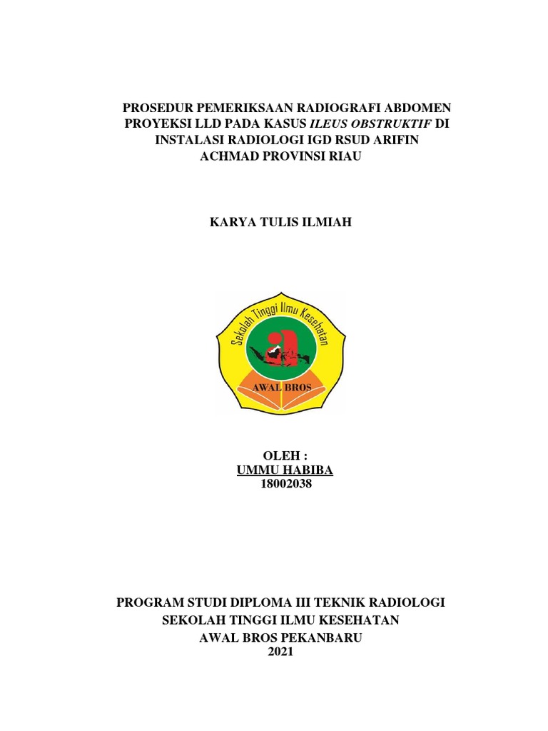 Proyeksi LLD pada Ileus Obstruktif | PDF