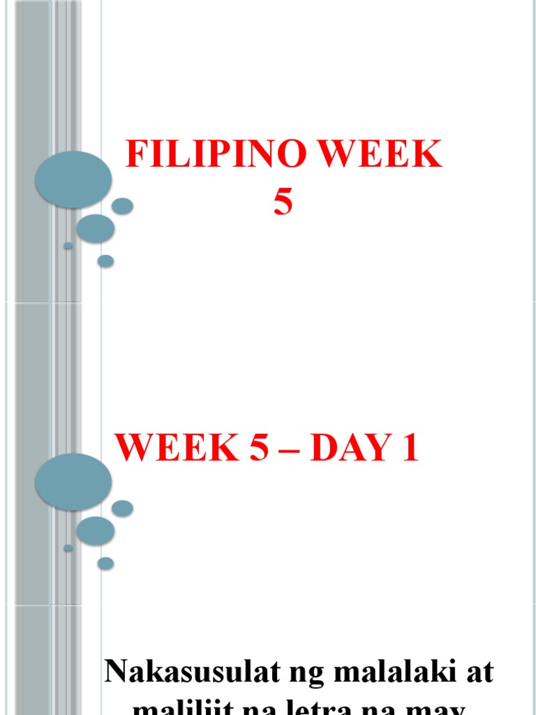 WEEK 5 Q2 Filipino Day 1 5 | PDF