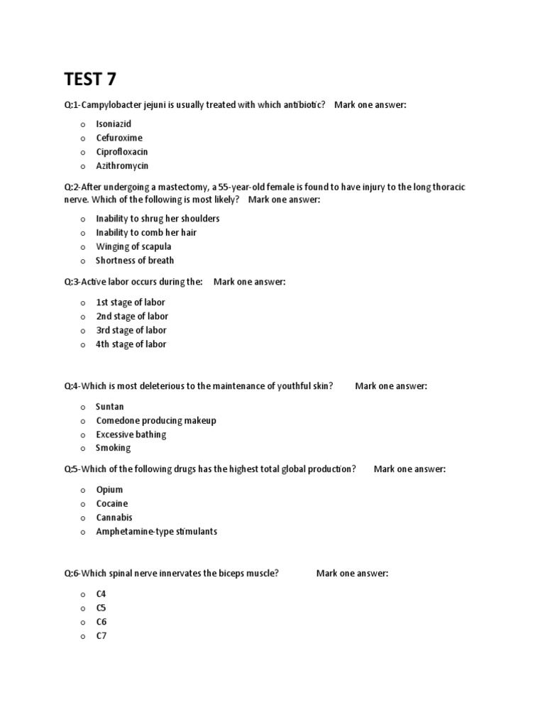 Medical Licensing Exam Practice Questions | PDF | Childbirth | Hypertension