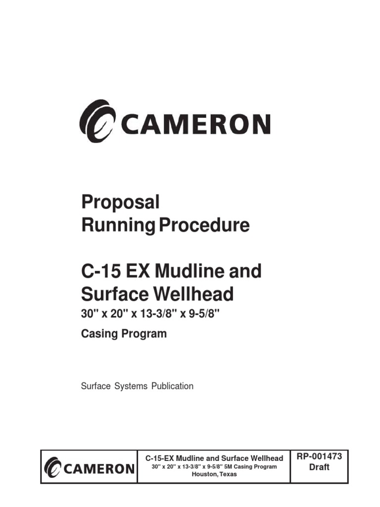C-15 EX Mudline and Surface Wellhead - Casing Program | PDF | Casing ...