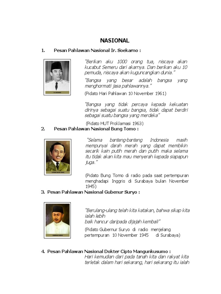 Pesan Pahlawan Nasional Ir | PDF