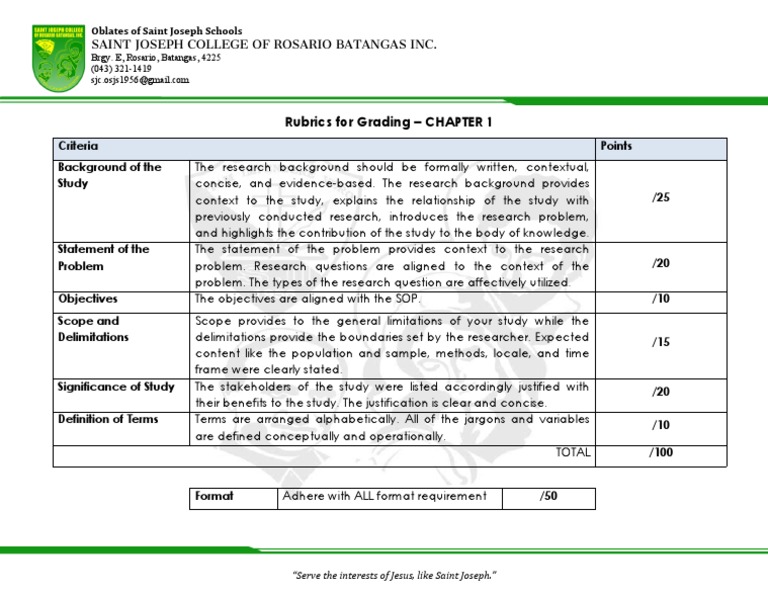 Rubrics For CHAPTER1 | PDF | Science | Methodology