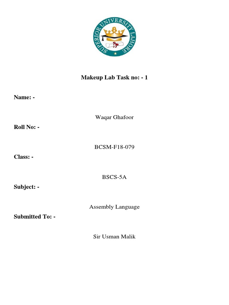 Makeup Lab Task 1 Solution (BCSM-F18-079) | PDF | Information Technology Management | Computer ...
