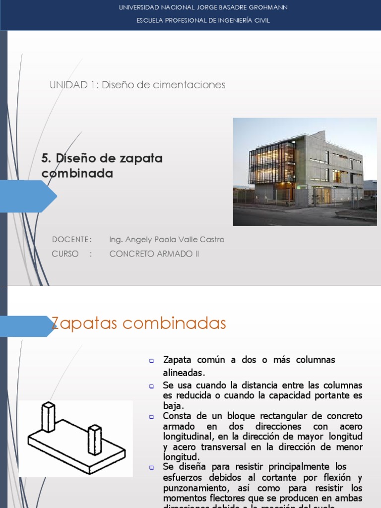 Diseño de zapata combinada en cimentación | PDF | Fundación (Ingeniería ...