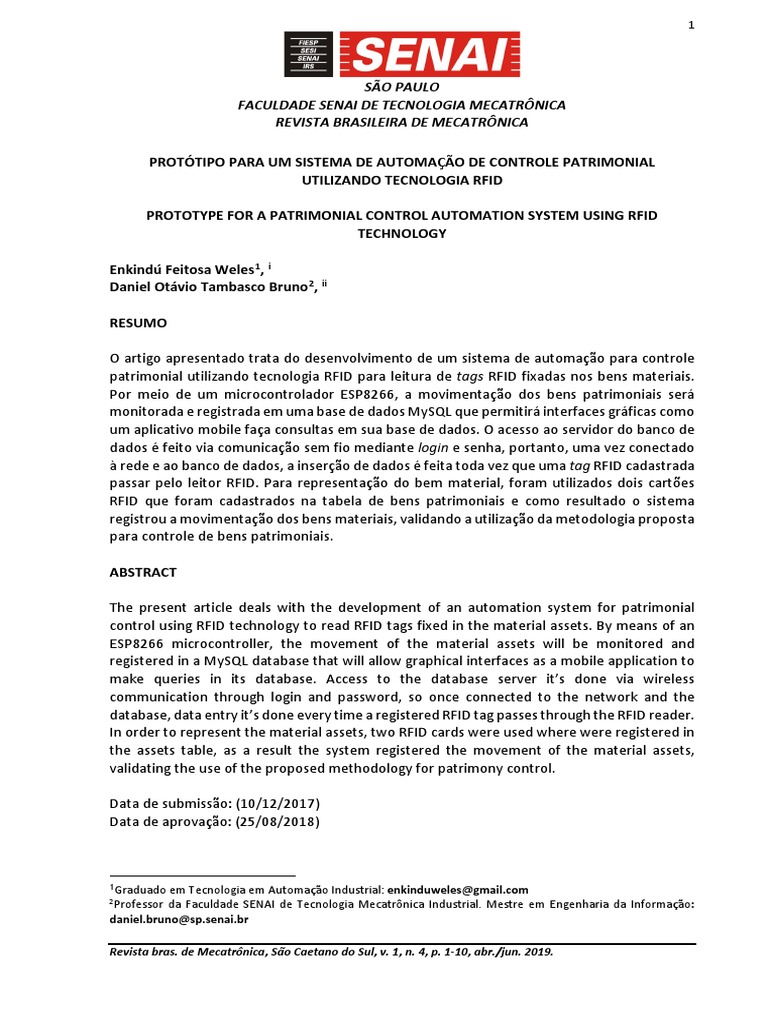 Protótipo para Um Sistema de Automação de Controle Patrimonial ... Protótipo para Um Sistema de Automação de Controle Patrimonial ...