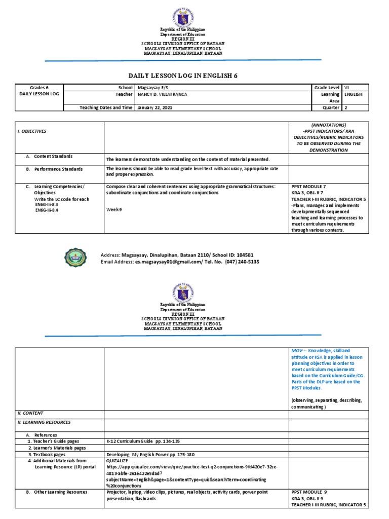 Cot Lesson Plan Nancy Villafranca | PDF | Teachers | Educational Assessment