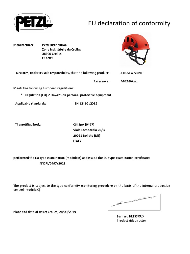 UE Declaration A020BAxx Strato Vent | PDF