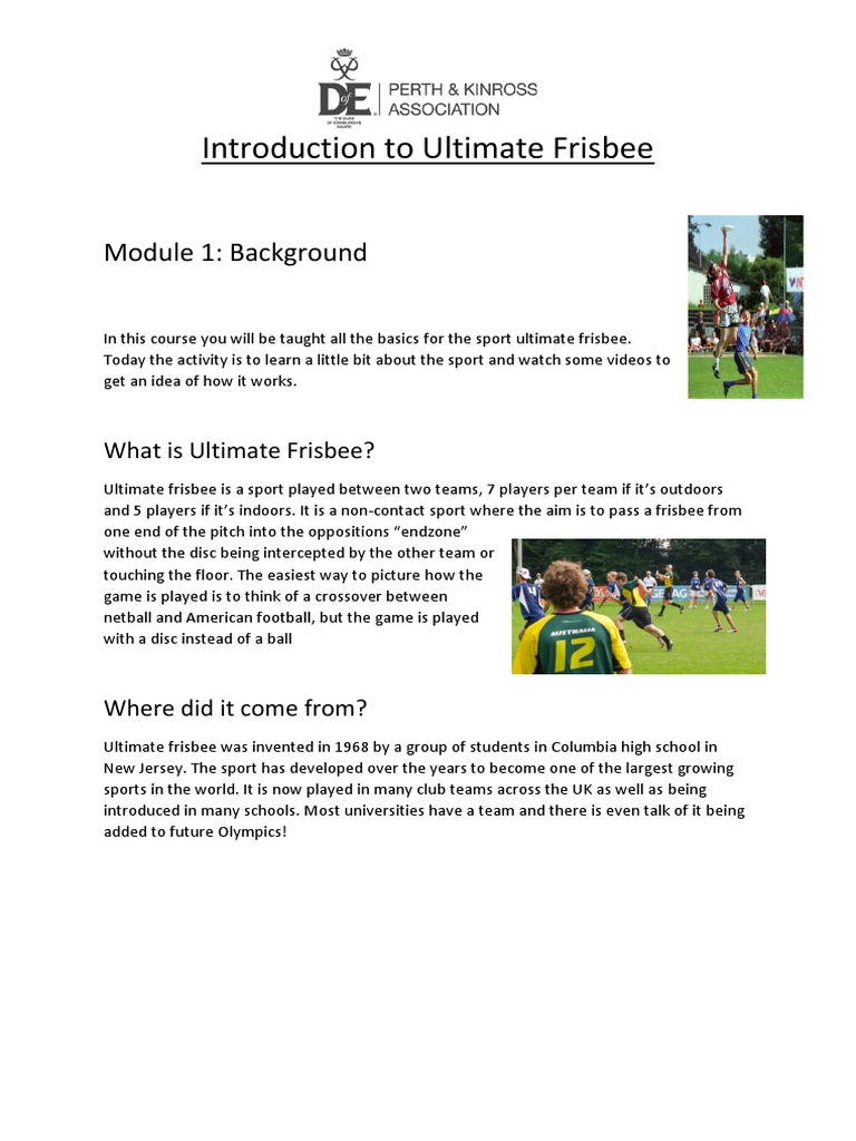 Frisbee Module 1 Intro | PDF | Sports | Leisure
