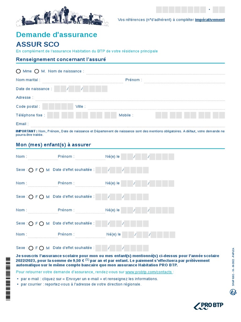 Bulletin Adhesion Assurance Scolaire | PDF