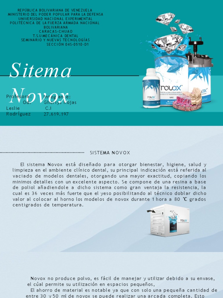 Diapositivas Sistema Novox | PDF | Materiales