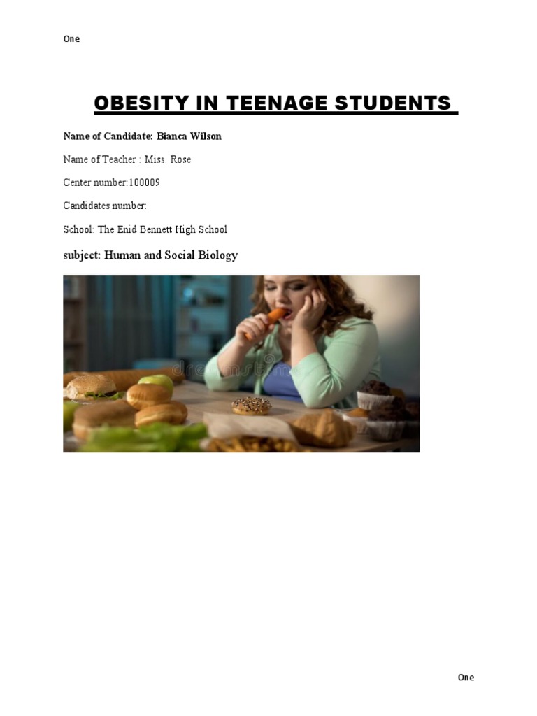Obesity in Teen Bianca Wilson HSB Sba | PDF | Obesity | Body Mass Index