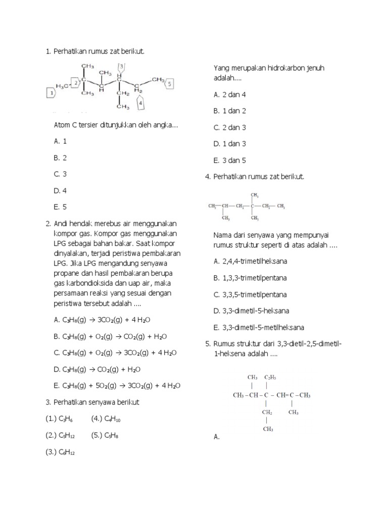 Soal Latihan Pas Gasal Kimia Kelas Xi | PDF