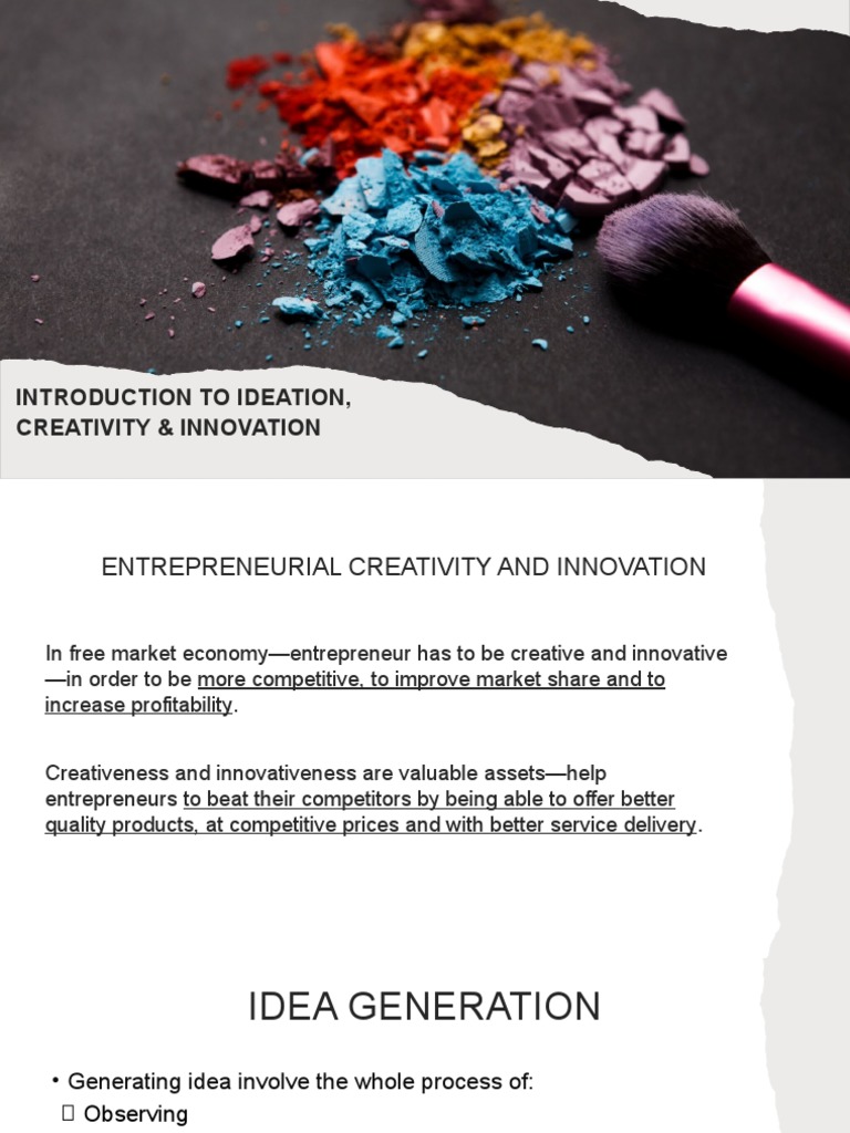 Introduction To Ideation, Creativity & Innovation | PDF | Innovation ...