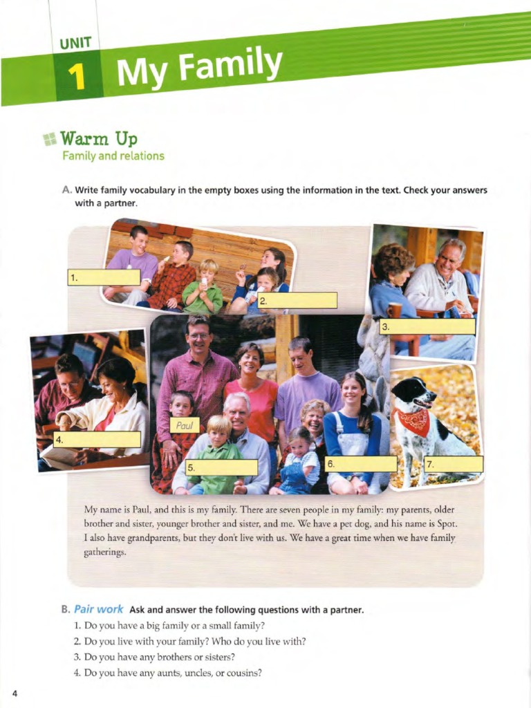 1.01 - My Family | PDF | Question | Verb