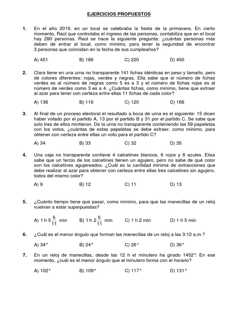 Tarea de RM - 9 | PDF | Reloj