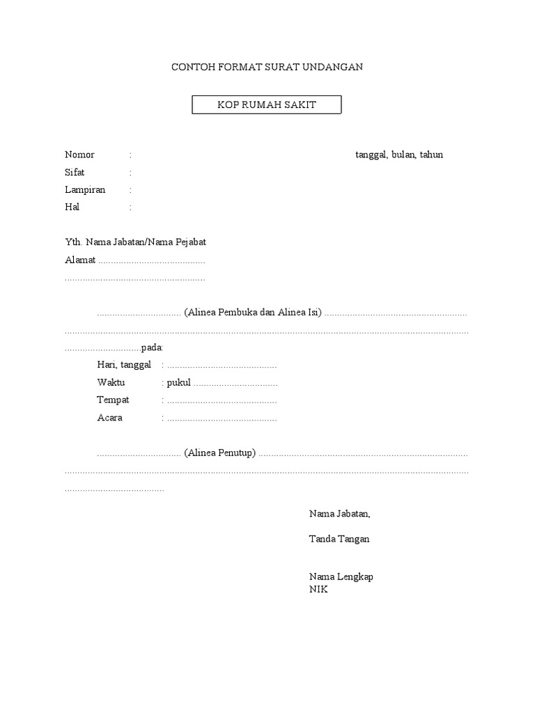 Contoh Format Surat Undangan | PDF