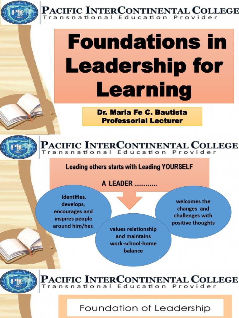 Foundation of Leadership For Learning Prof. Maria Fe Bautista | PDF ...