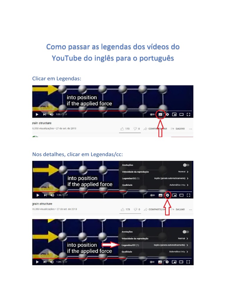 Como Passar As Legendas Dos Vídeos Do YouTube Do Inglês para o ...