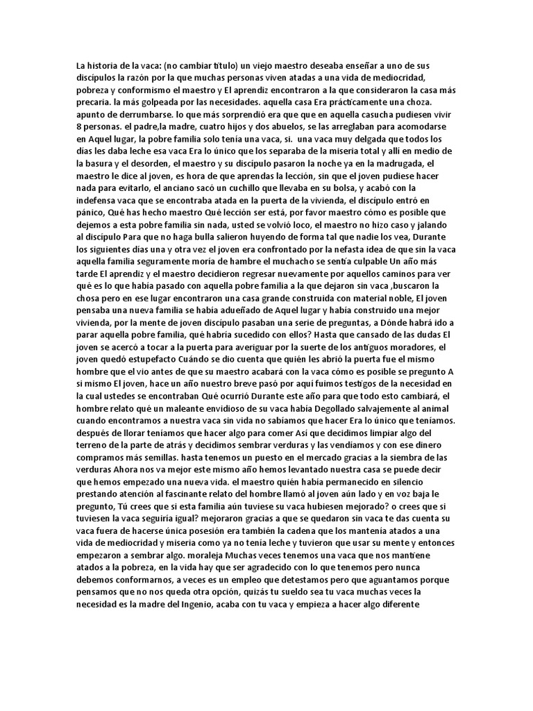 La Historia de La Vaca | PDF