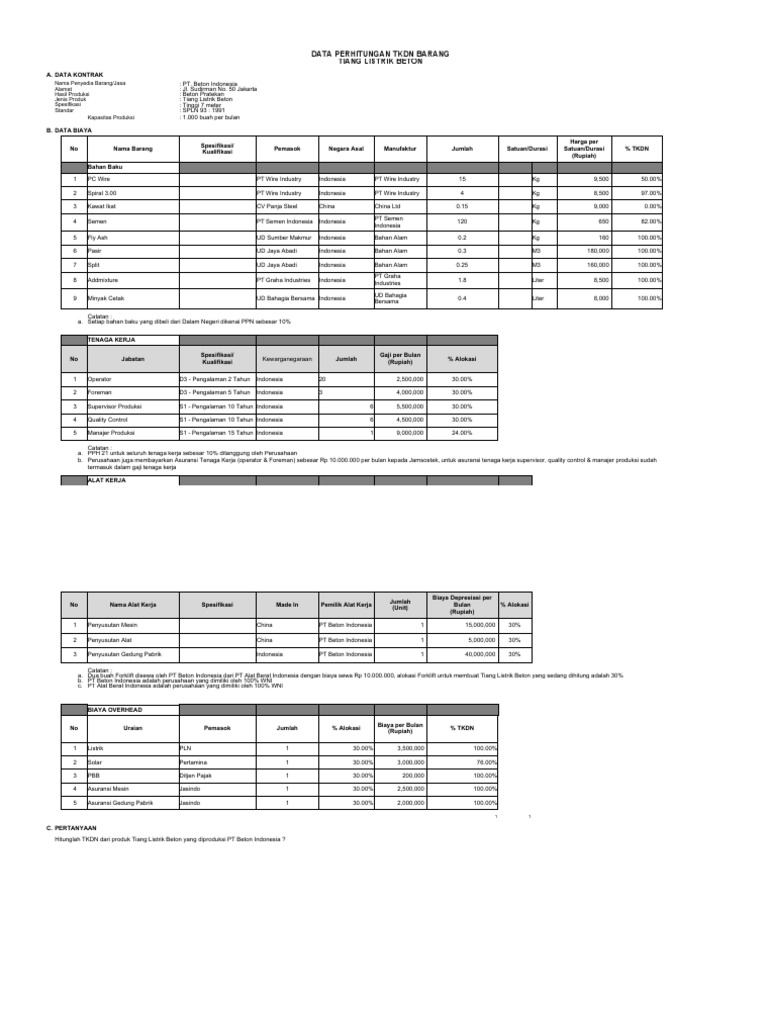 Soal TKDN Contoh | PDF