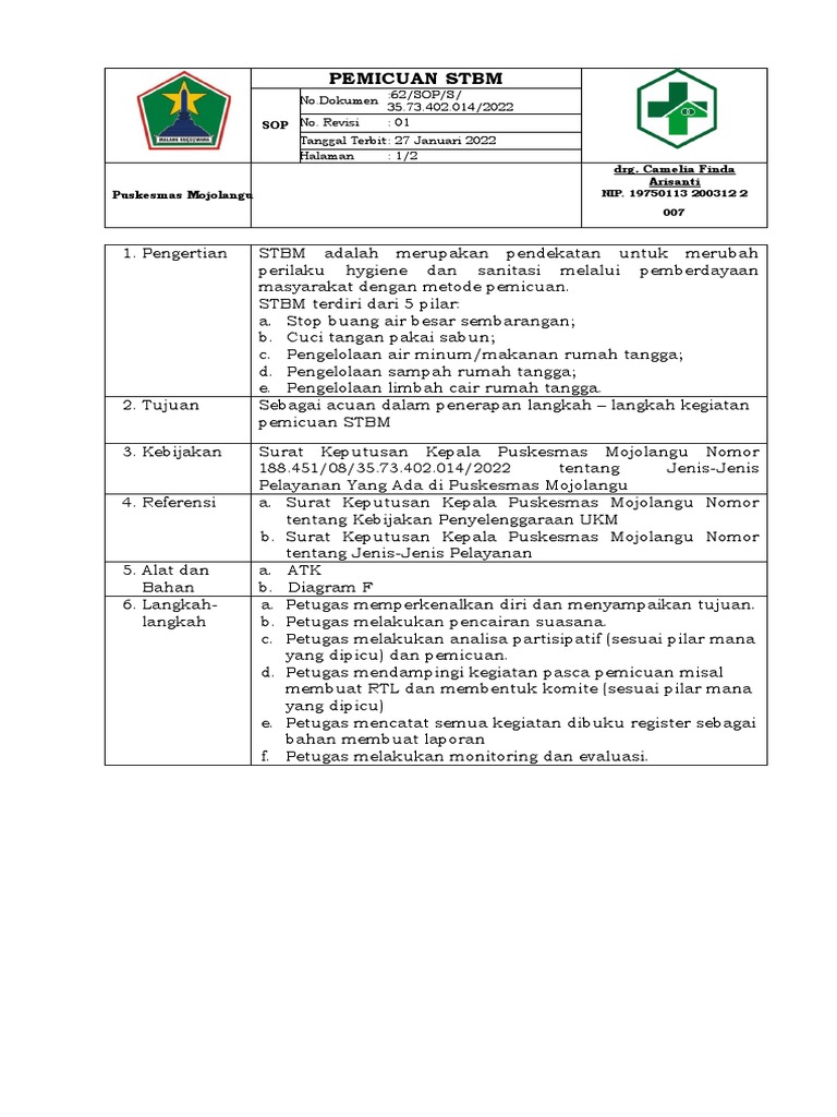 Panduan Pemicuan STBM Puskesmas Mojolangu | PDF