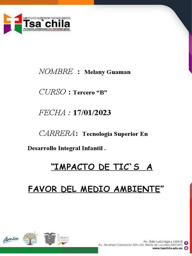 Tics | PDF | Entorno natural | Tecnología de información y comunicaciones