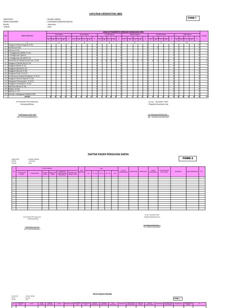 Format Laporan Jiwa | PDF