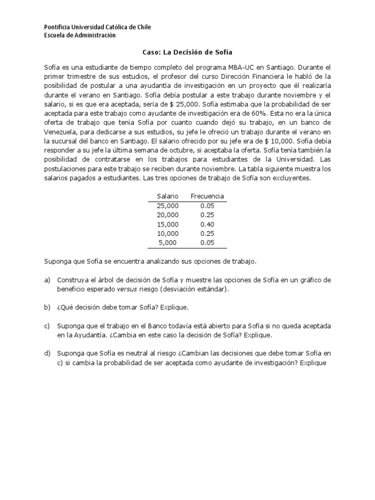 Caso La Decisión de Sofía | PDF