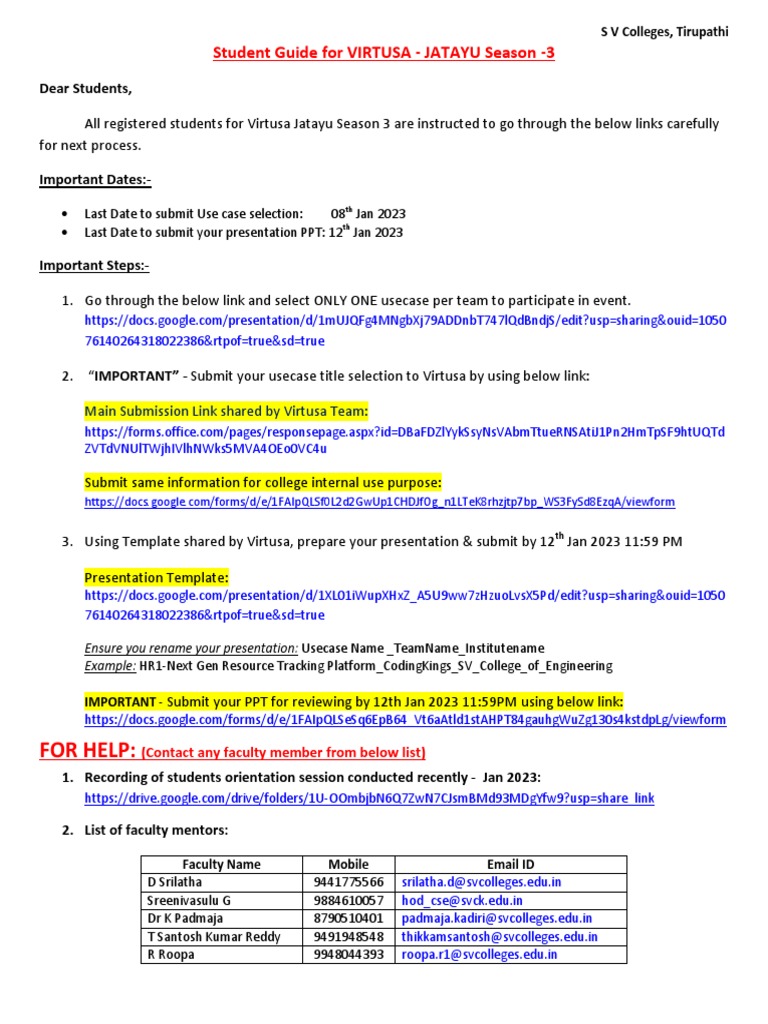 Virtusa Jatayu Season 3 Student Guide | PDF