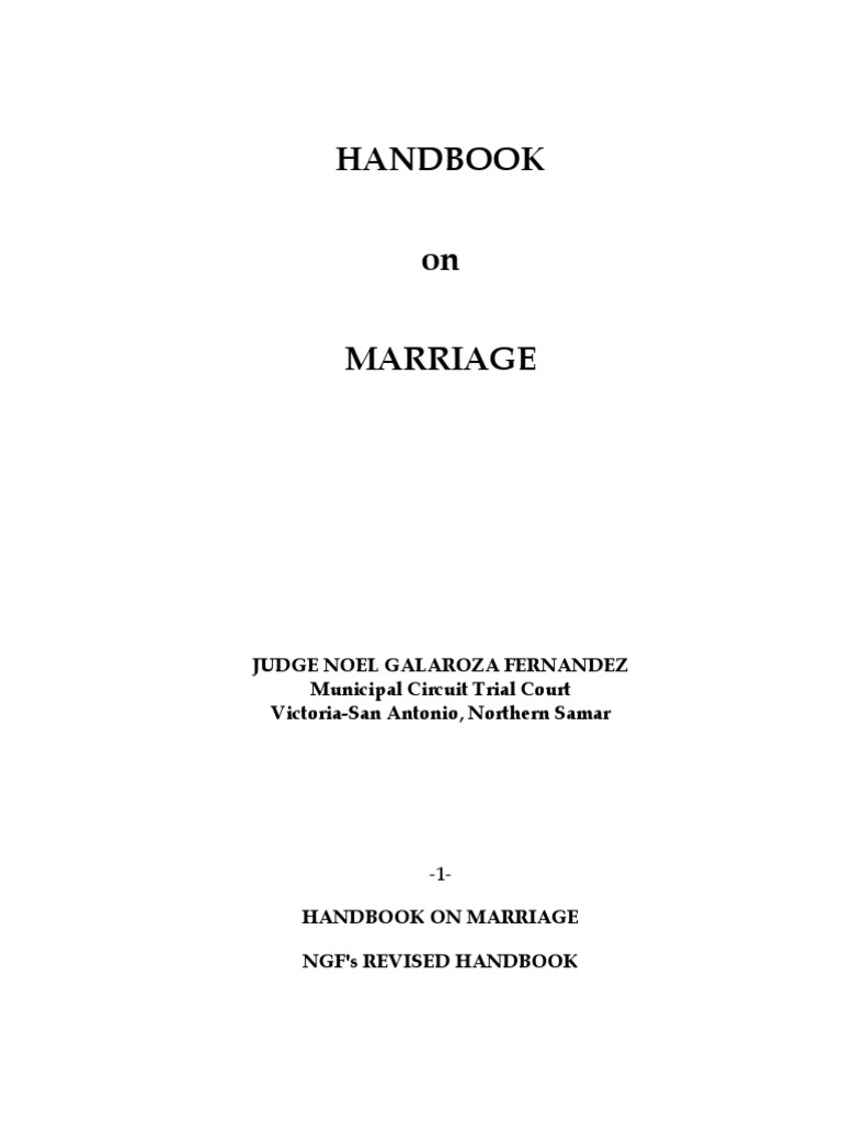 Revised Handbook On Marriage | PDF | Marriage | Social Institutions