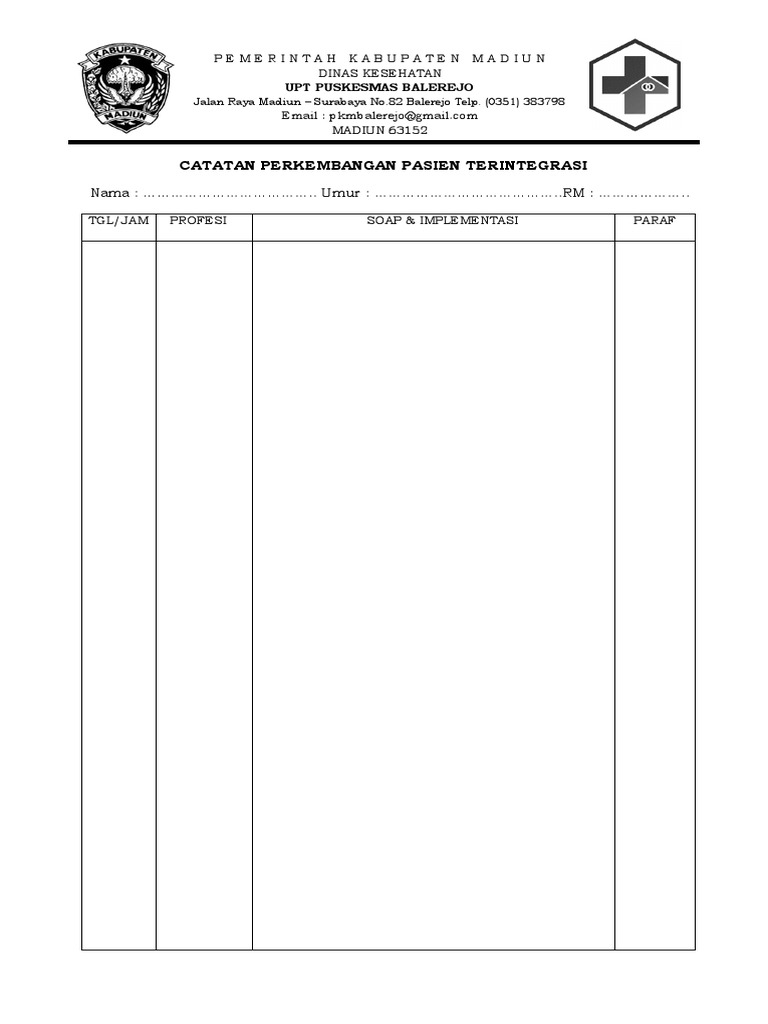 CPPT (Catatan Perkembangan Pasien Terintegrasi) | PDF