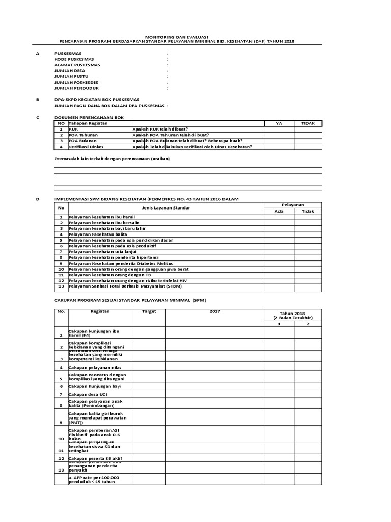 Laporan Monev Bok 2018 | PDF