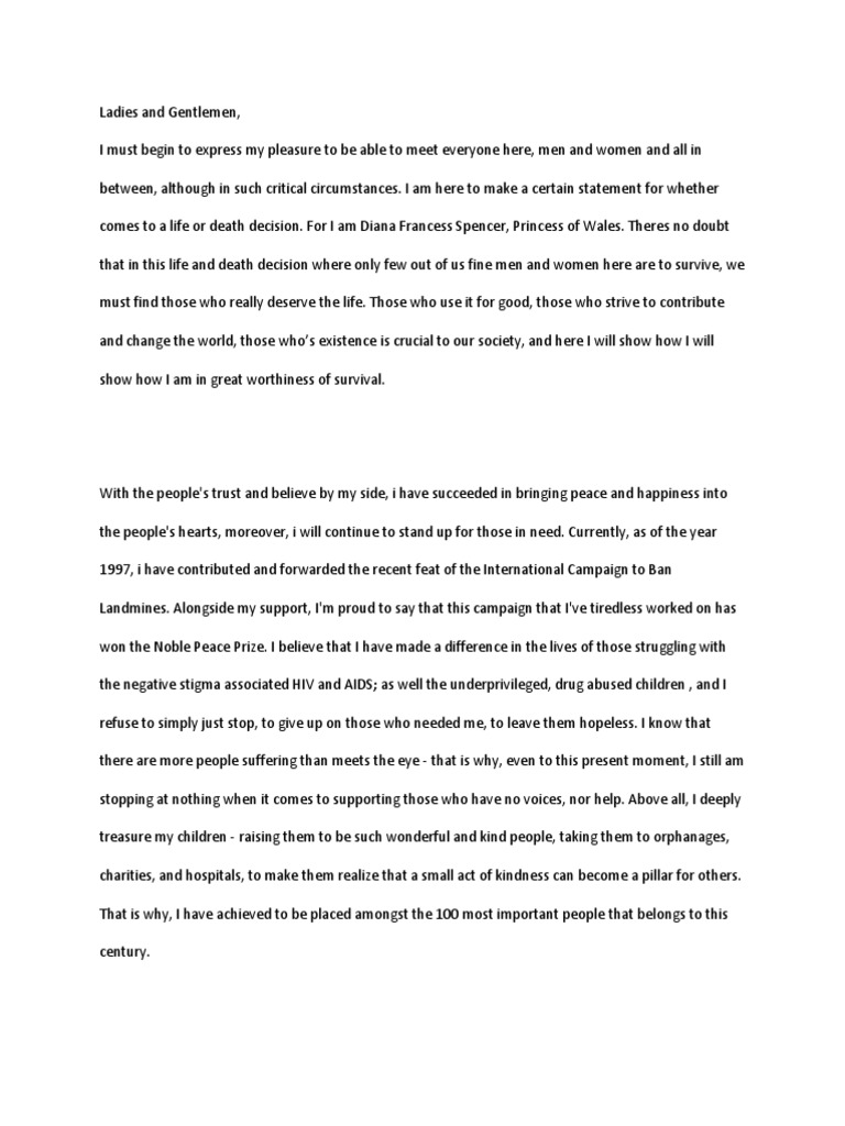 English Speech Princess Diana | PDF | Diana